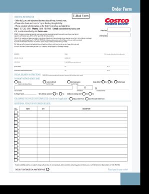 Sample Order Form Template