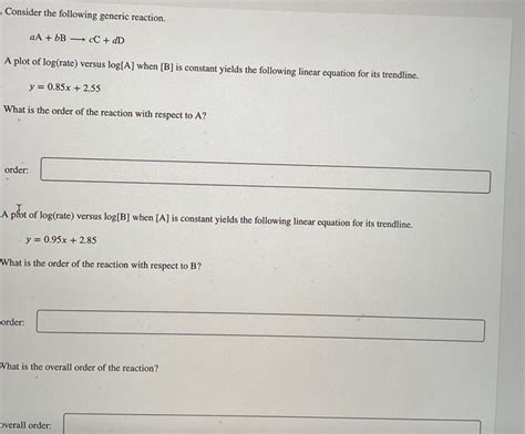 Solved Consider The Following Generic Reaction A Ab