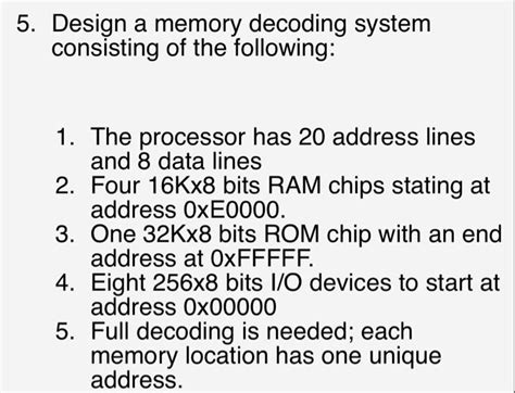 Solved 5 Design A Memory Decoding System Consisting Of The