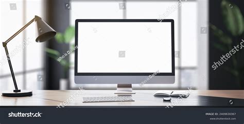 Luxury Designer Table White Computer Monitor Stock Illustration