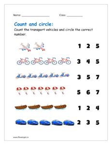 Circle The Correct Number Of Objects Worksheets Planetspin In