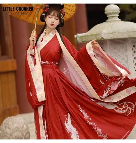 한푸 중국 고대 전통 의상 여성용 요정 드레스 레이디 한나라 코스프레 무대 코트 티몬