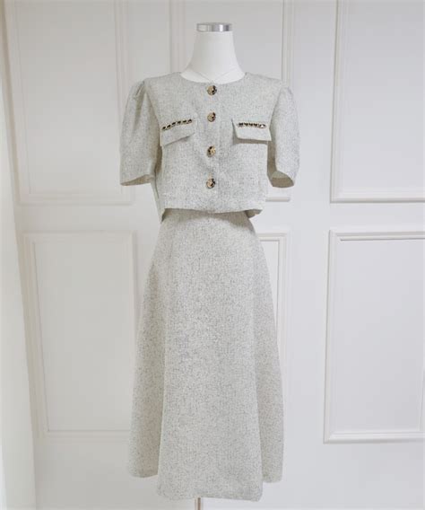 트위드투피스 하객룩투피스 여름투피스