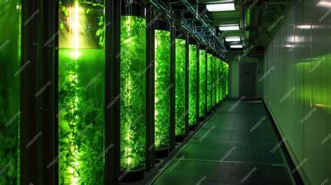 Premium Photo A Biotechenabled Neonlit Algae Reactor For Producing
