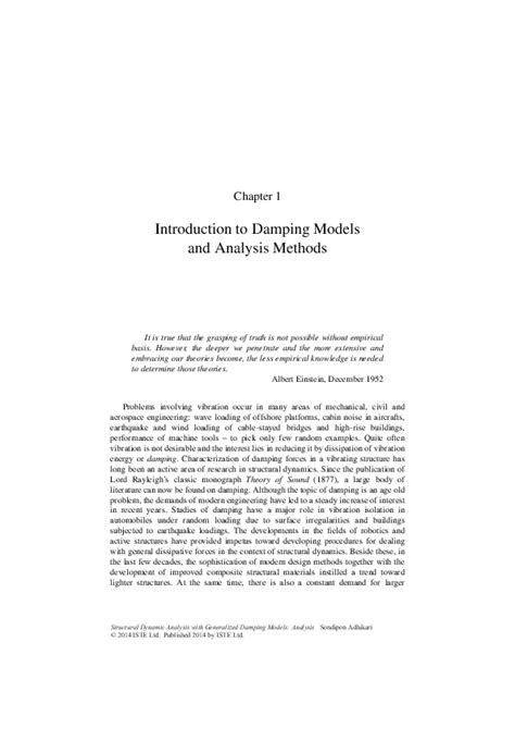 pdf structural dynamic analysis with generalized damping models