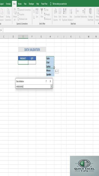 Master Data Validation In Excel Ensure Accurate Data Entrydatavalidation Quickexceltips
