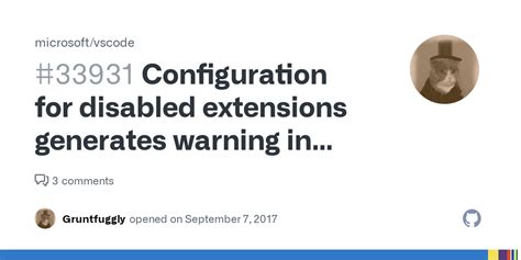 Configuration For Disabled Extensions Generates Warning In Problems Window Issue