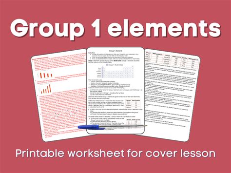Group 1 Elements Cover Lesson Teaching Resources