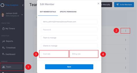 How To Set The Billing And Cost Pay Rates For A Team