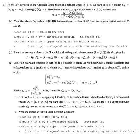 91 92 11 At The Kth Iteration Of The Classical Gram