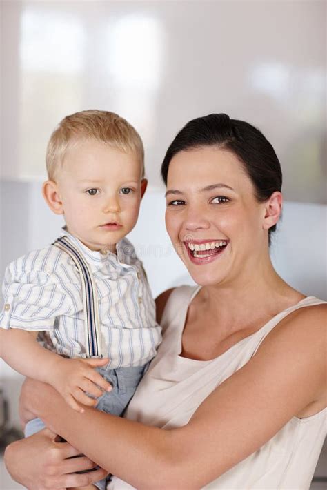 He Looks Just Like His Father A Mother And Son Bonding Indoors Stock Photo Image Of Indoors