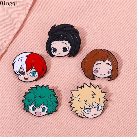 Anime My Hero Academia Enamel Pin Shoto Todoroki Deku Brooch Badges Lapel Pin Cartoon Metal Pin