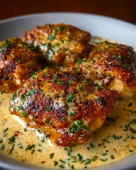 Creamy Garlic Parmesan Chicken Thighs