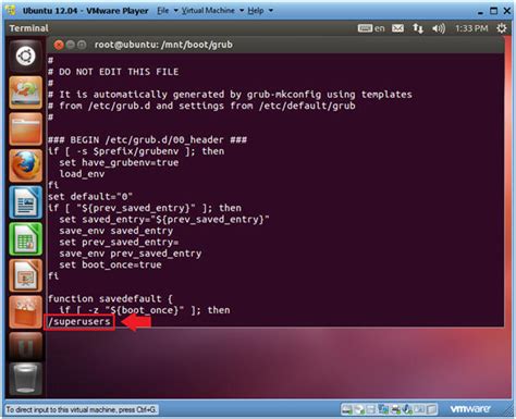 Ubuntu Lesson 4 Using A Live CD To Crack A Password Protected Grub Cfg File