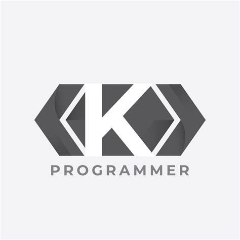 premium vector programmer logo with letter k design code icon in