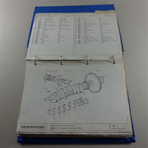 Teilekatalog Spare Parts List Ferrari Testarossa Baujahr 1984 1991