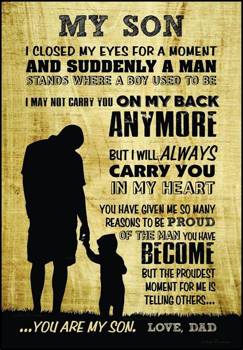 Buy T To Son From Dad Or Mom Wood Picture Plaque Ready To Display