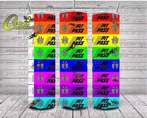 Pit Pass Racing Seamless 20oz Skinny Straight Tumbler Sublimation