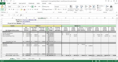 Project Cost Tracking Excel Template