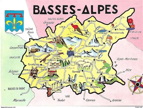 Cartes Géographiques Cpsm Carte Géographique Du Département Des