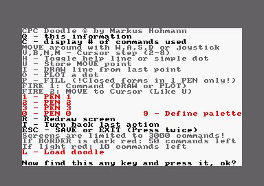 CPCRULEZ AMSTRAD CPC APPLICATIONS CREATION GRAPHIQUE CPCDOODLE