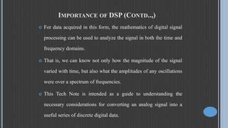 Introduction To Digital Signal Processing PPT