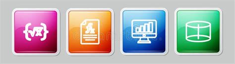 Set Line Square Root Of X Glyph Function Mathematical Symbol Computer Monitor With Graph Chart