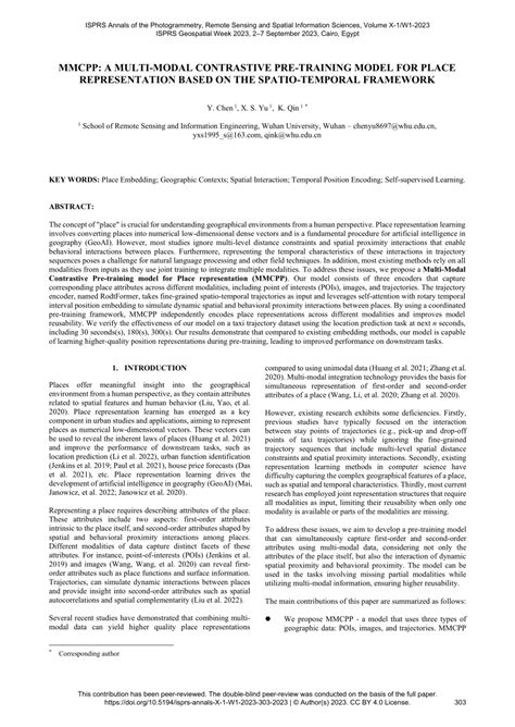 Pdf Mmcpp A Multi Modal Contrastive Pre Training Model For Place Representation Based On The