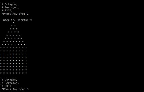 Solved How To Create Octagons And Pentagon Using Asterisks Using Nested Course Hero