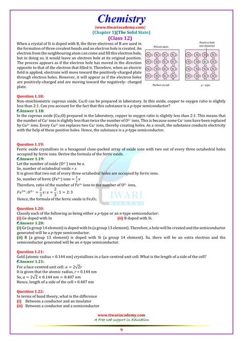 Ncert Solutions For Class 12 Chemistry Chapter 1 Solid State In Pdf