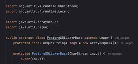 Antlr Postgresqlparserjava Not Getting Identified In The