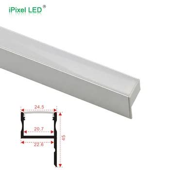 Recessed Flat Frosted Diffuser Pc Cover Aluminum Led Profile Extrusion Housing Channel For Led