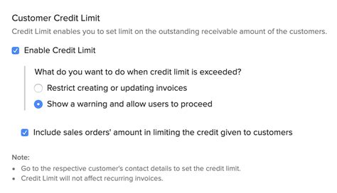 Customer Credit Limits Help Zoho Books