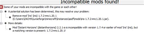 incompatible mods found net fabricmc loader impl formattedexception