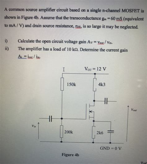 Solved A Common Source Amplifier Circuit Based On A Single