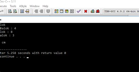 Program Dev C Program C Menghitung Volume Balok