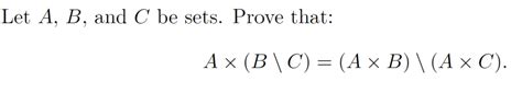 Solved Let A B And C Be Sets Prove That A B C A Chegg Com