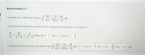 Solved Book Problem Consider The Indefinite Integral Chegg Com