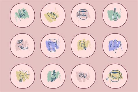 손으로 그린 음료 더 많은 물 테마 스티커 컬렉션 스토리 하이라이트 포스터 및 인쇄에 적합합니다 장식과 디자인을위한 낙서 벡터 일러스트레이션 0명에 대한 스톡 벡터 아트 및