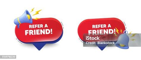 친구 기호를 참조하십시오 추천 프로그램 서명 빨간 말풍선 벡터 3차원 형태에 대한 스톡 벡터 아트 및 기타 이미지 3차원 형태 고객 고급 Istock