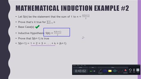 discrete structures mathematical induction and recursion part 2 of 3 youtube