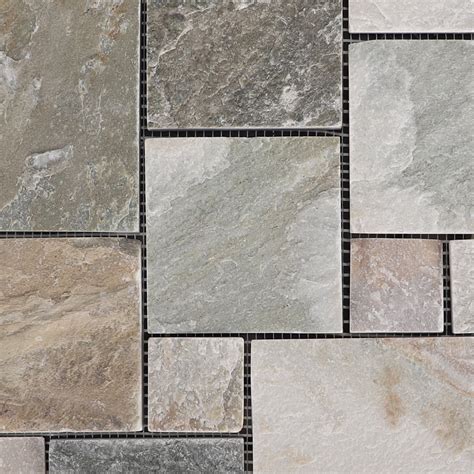 3rd Street Inn Interlocking Slate Stone Tiles Colorful Stone 6 Pack