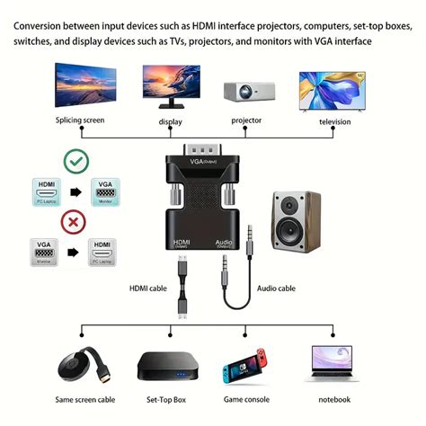 hdtv vga 어댑터 hdtv vga 오디오 출력 케이블 노트북 pc 모니터 프로젝터 hdtv chrome temu