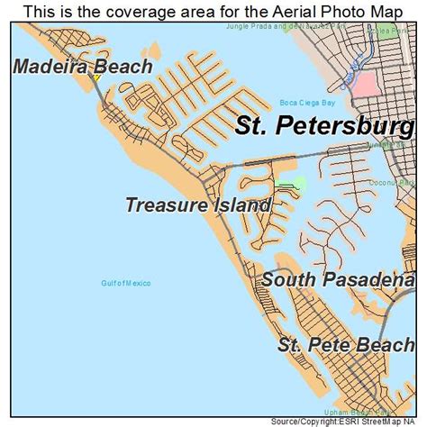 Aerial Photography Map Of Treasure Island Fl Florida