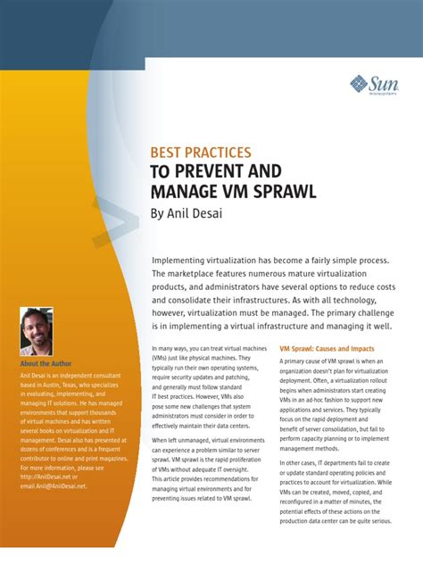 To Prevent And Manage Vm Sprawl Best Practices Pdf Virtual Machine Data Center