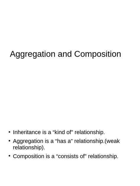 Aggregation And Composition Pdf Object Oriented Programming