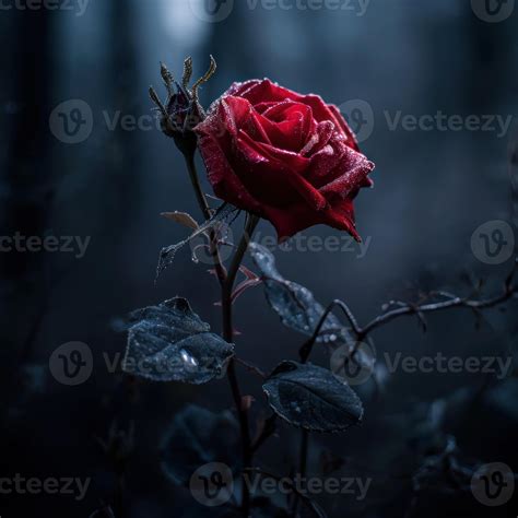 Ai Generated Red Roses Give A Cold Feeling When They Are Touched By