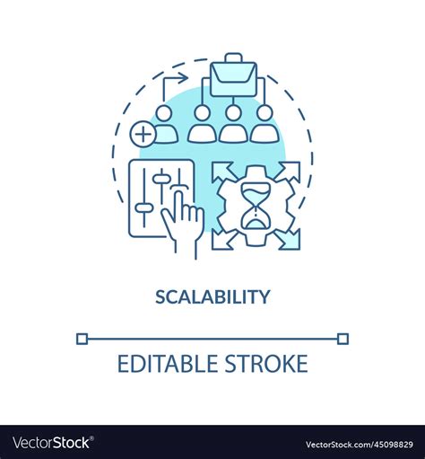 Scalability Turquoise Concept Icon Royalty Free Vector Image