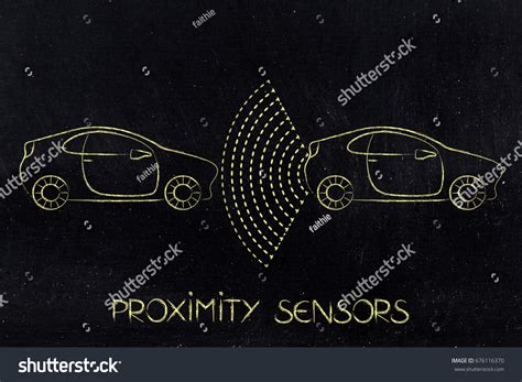 Car Proximity Sensor Concept Vehicle Rays Stock Illustration 676116370 Shutterstock