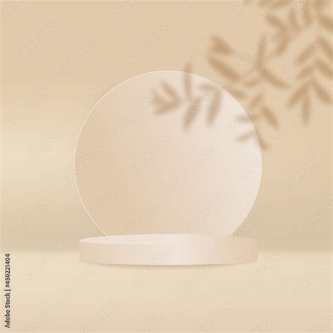 Стоковое векторное изображение 나뭇가지 그림자 오버레이 효과 무대 목업 Adobe Stock